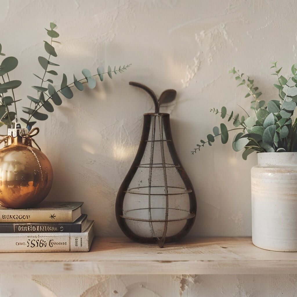 Rustic Metal Table Decor Pear Ornament 45cm - Willow & Silk