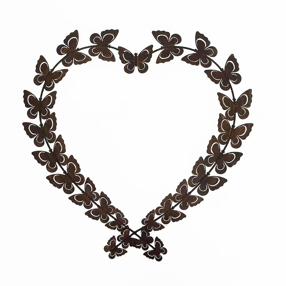 Willow & Silk Flutter of Butterflies On Heart Wall Art 48x48cm