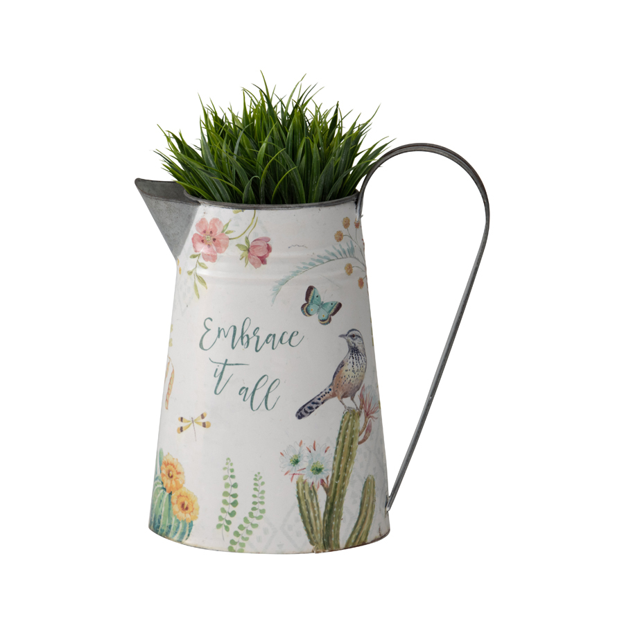 Willow & Silk Tall 'Birds & Flowers' Garden Jug w/Handle