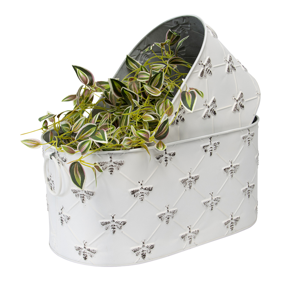 Willow & Silk Oval Bee Planter Set of 2