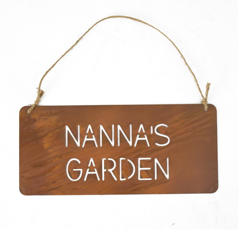 Willow & Silk Metal 33cm 'Nanna's Garden' Laser Cut Hanging Plaque Sign