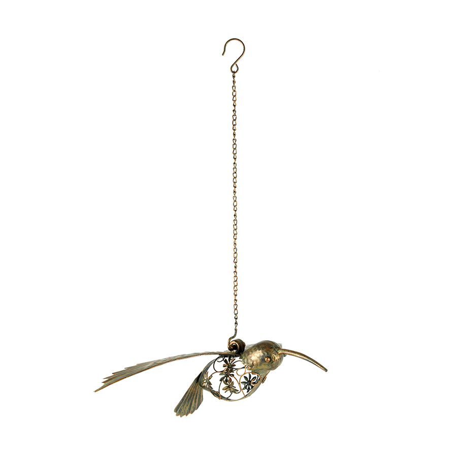 Willow & Silk Large Metal Hanging Hummingbird Decor