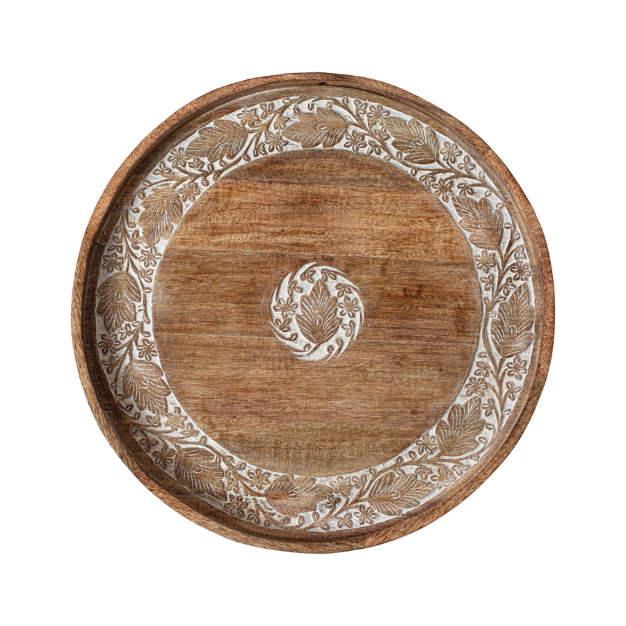 Willow & Silk Large 60cm Handmade Wooden Round Tray/Wallhanging ...