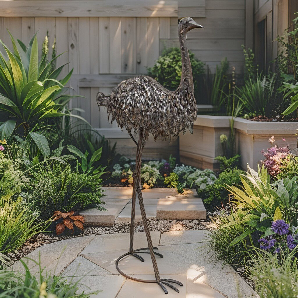 Willow & Silk Large Metal Emu Garden Figurine - Willow & Silk