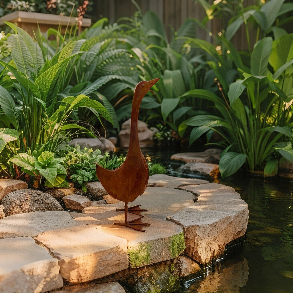 Willow & Silk Young Duck Garden Statue 16.5x13x44cm