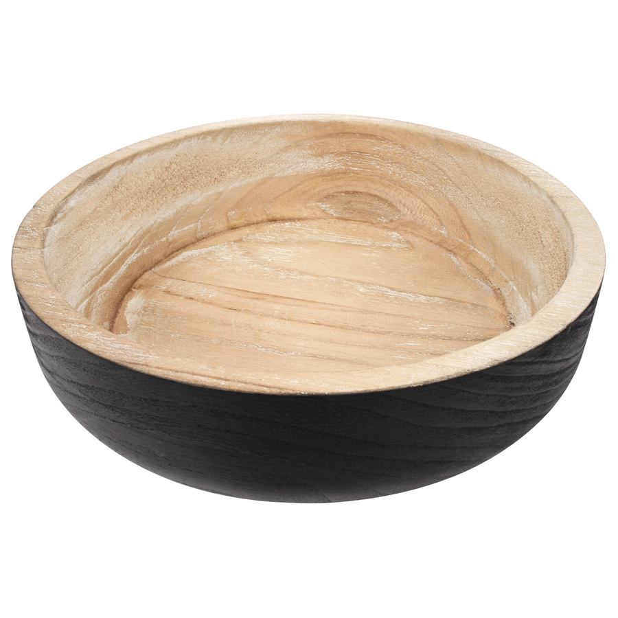 Willow & Silk Round Black Wooden 29cm Dining Table Party Bowl - Willow ...