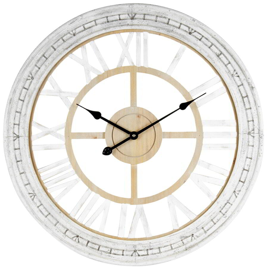 Willow & Silk 70 cm Antique White Hamptons Wall Clock