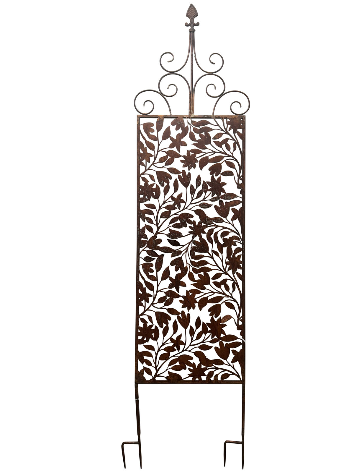 Willow & Silk Rust 168cm 'Fleur-de-lis' Screen Wall Art w/Removable Stakes